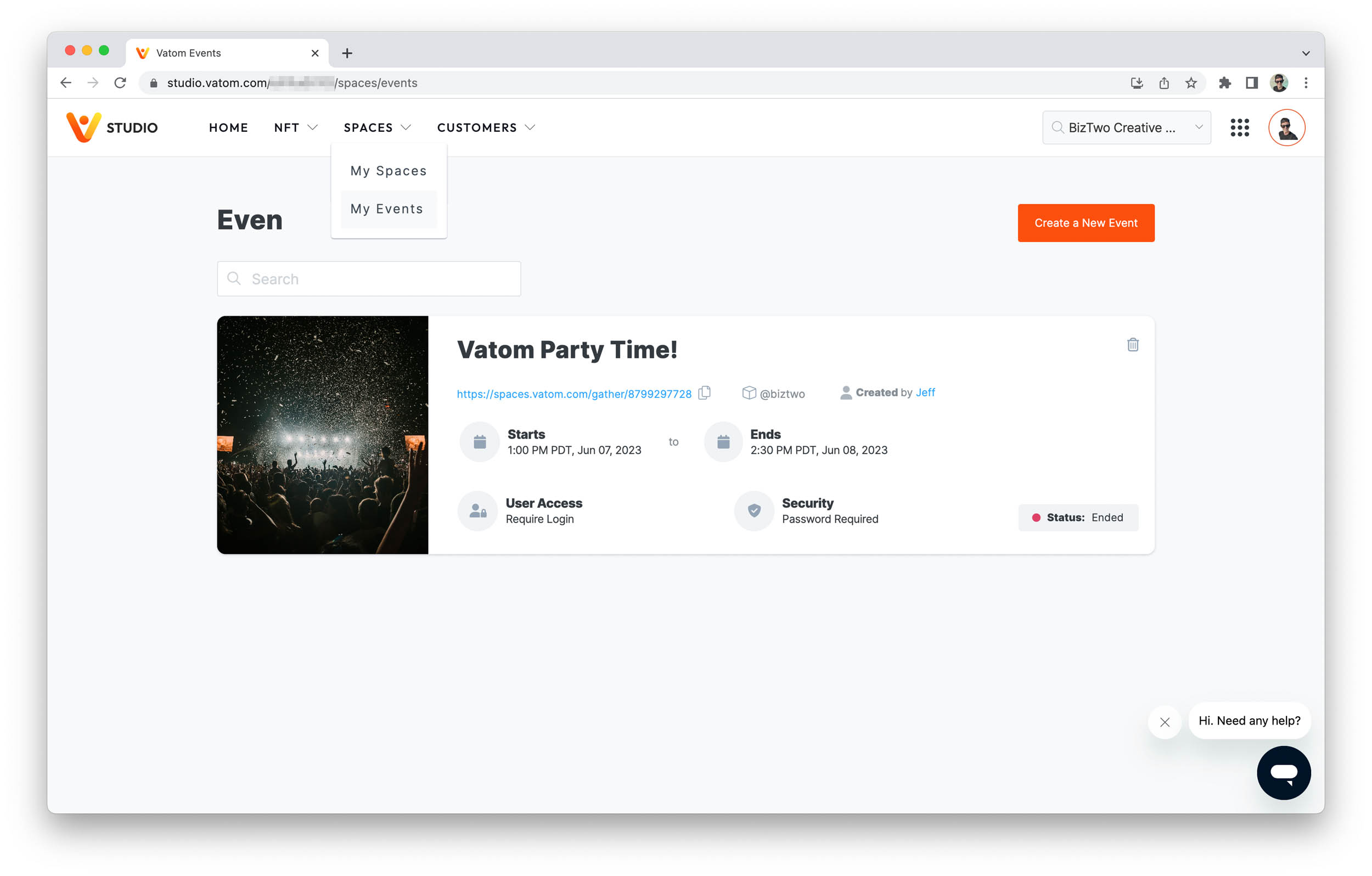 Scheduling Spaces Events Vatom Help 5650